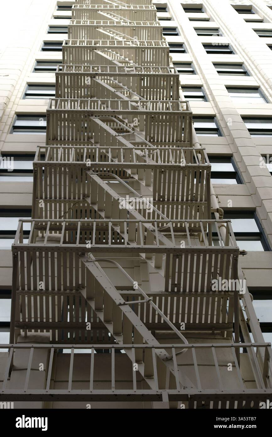 The external staircase of a multi-storey residential building via ...