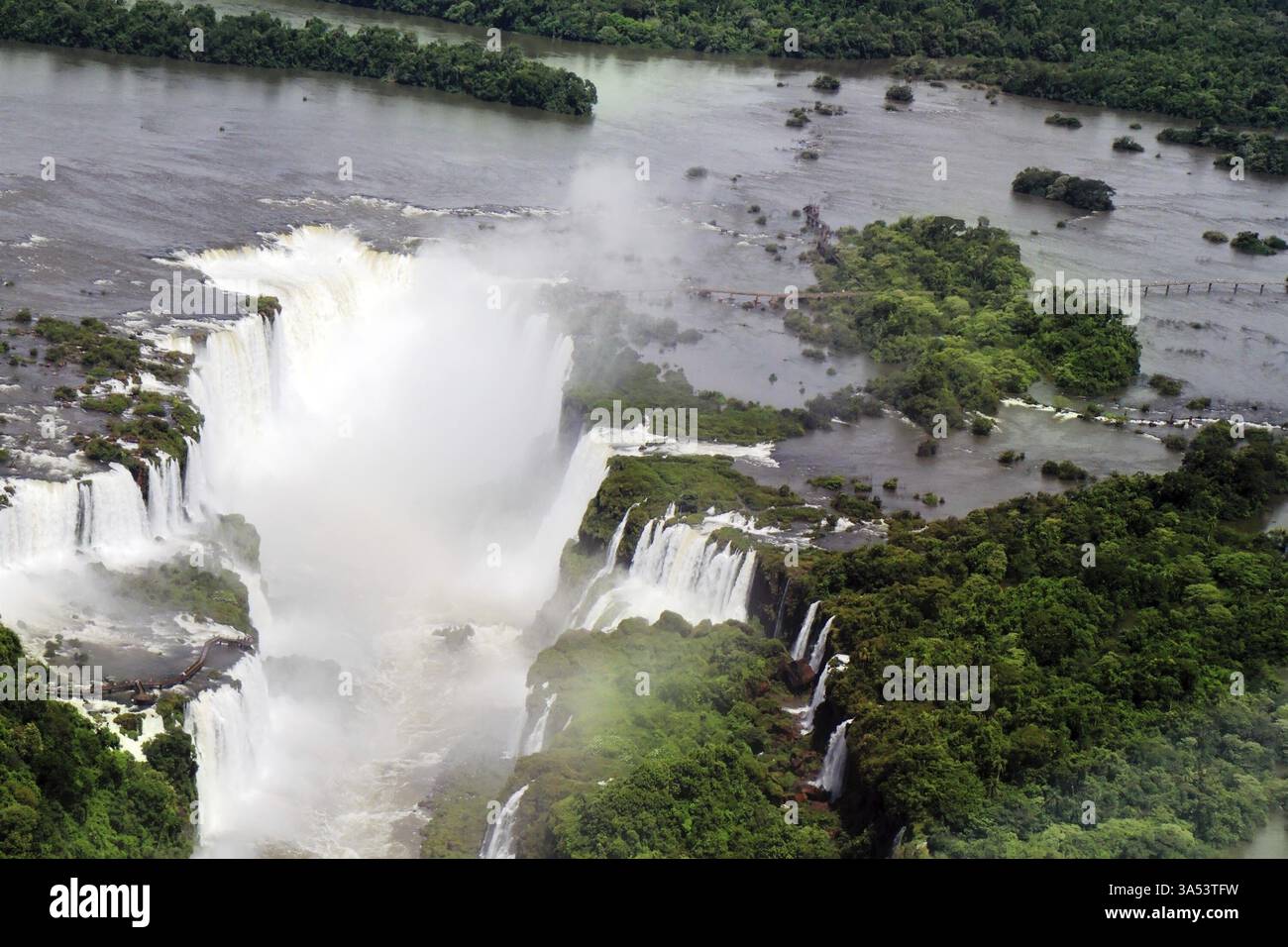 Iguazu, the most famous and abundant waterfalls in the world. Devil's ...