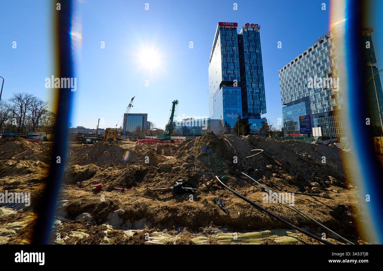 Bucharest, Romania, 20th Mar 2025: The construction site of the Piata ...