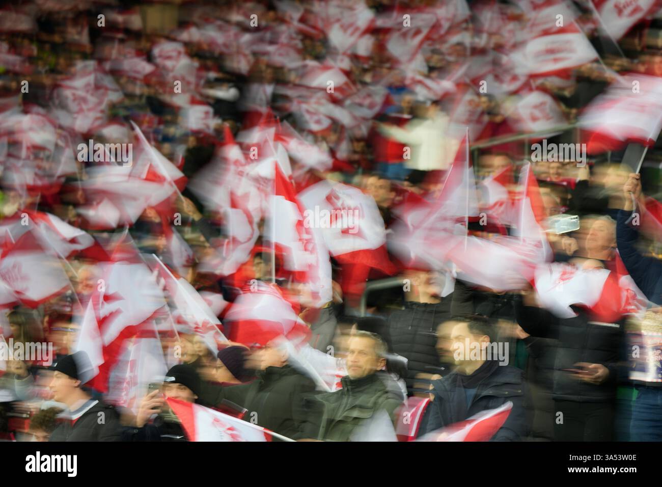 Vienna, Austria. 20th Mar, 2025. VIENNA, AUSTRIA - MARCH 20: Fans of ...