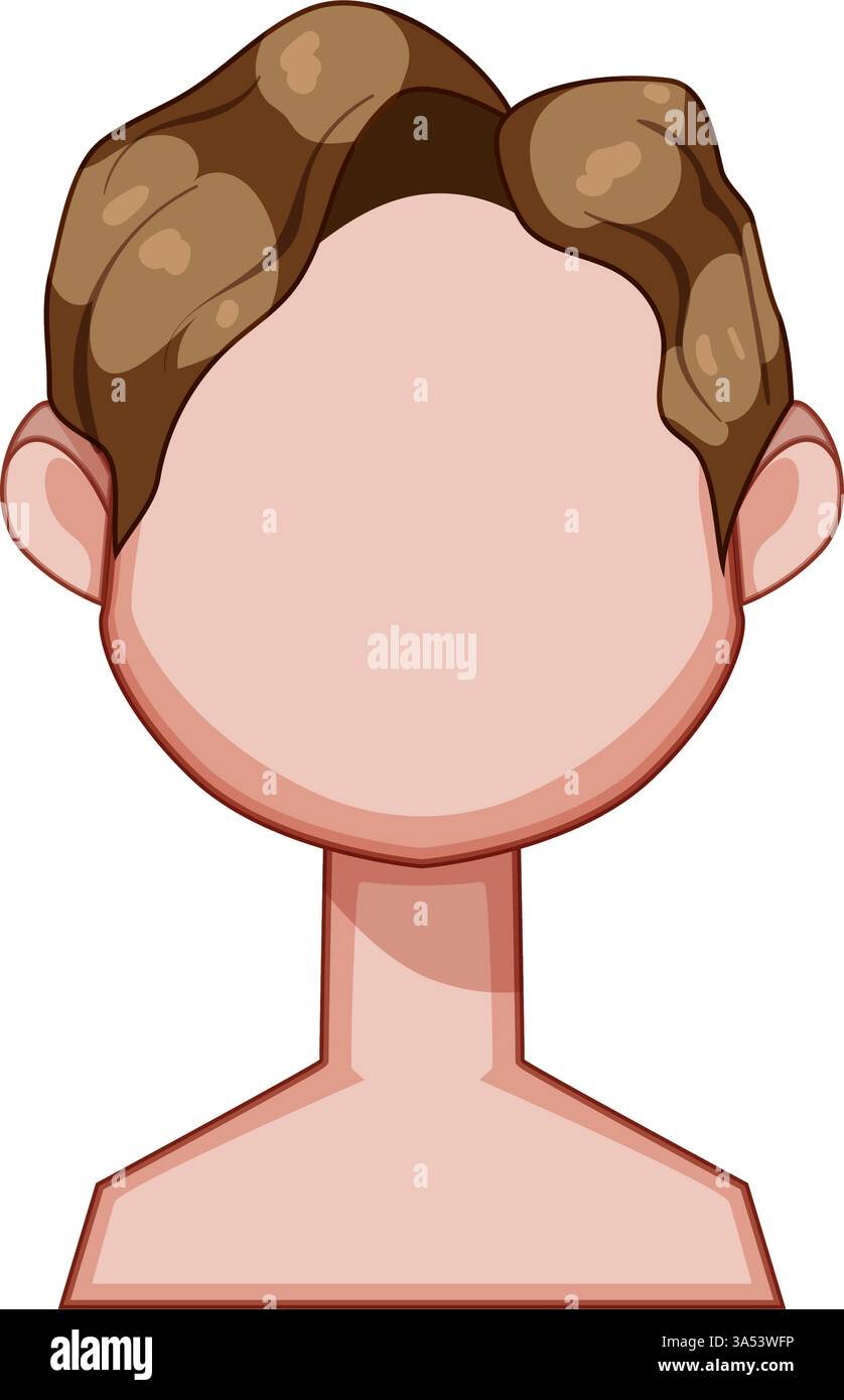 pompadour hairstyles for kid boy cartoon vector illustration Stock ...