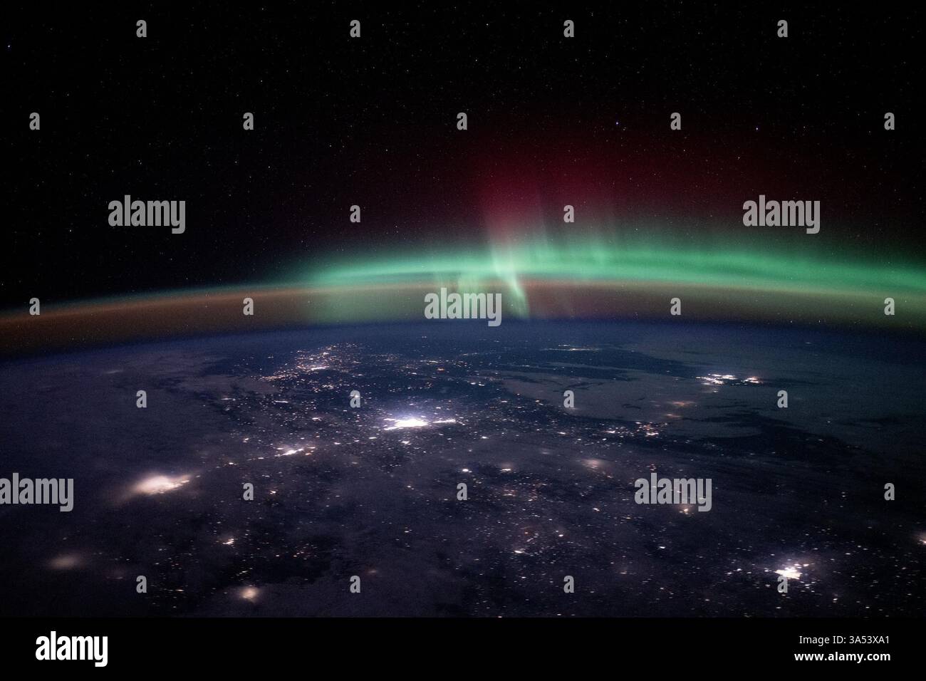 Canada. 20th Mar, 2025. City lights dot the Canadian landscape ...