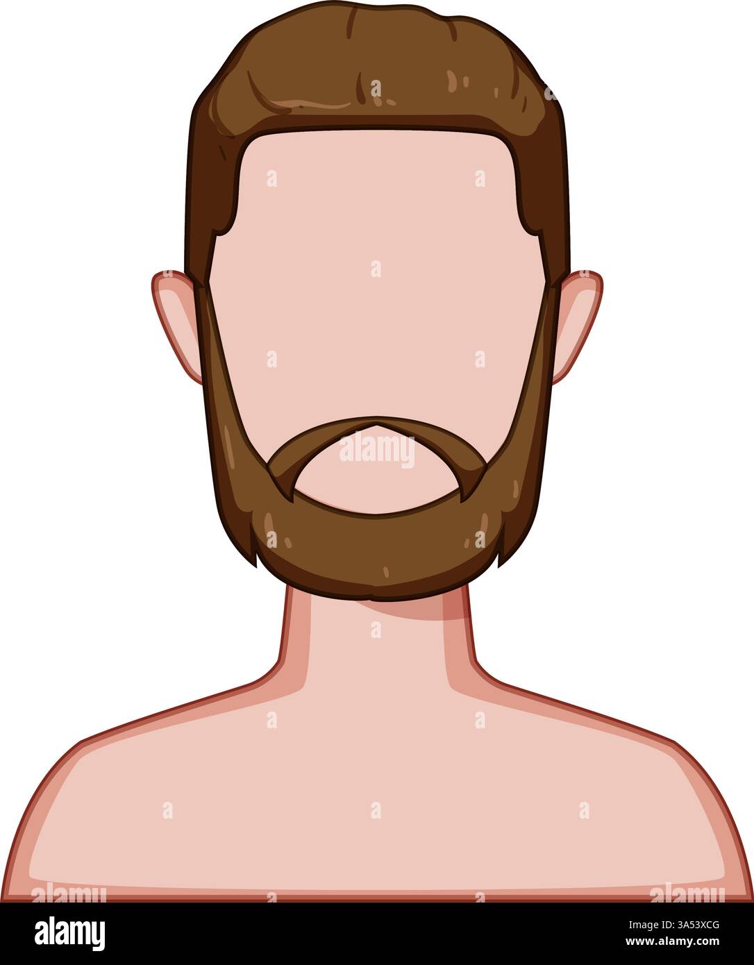 bun hairstyles for men cartoon vector illustration Stock Vector Image ...