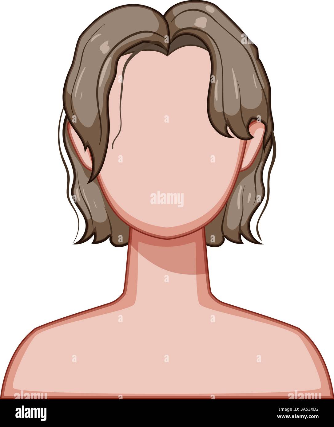 ponytail hairstyles for men cartoon vector illustration Stock Vector ...