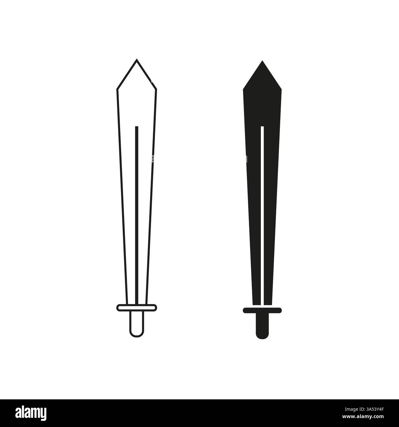 Sword icon set. Blade weapon symbol. Warrior tool image. Vector fight ...