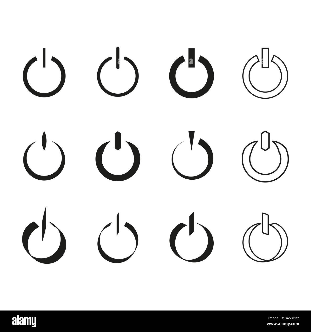 Power button. Energy control symbol. Technology switch shape. Vector ...