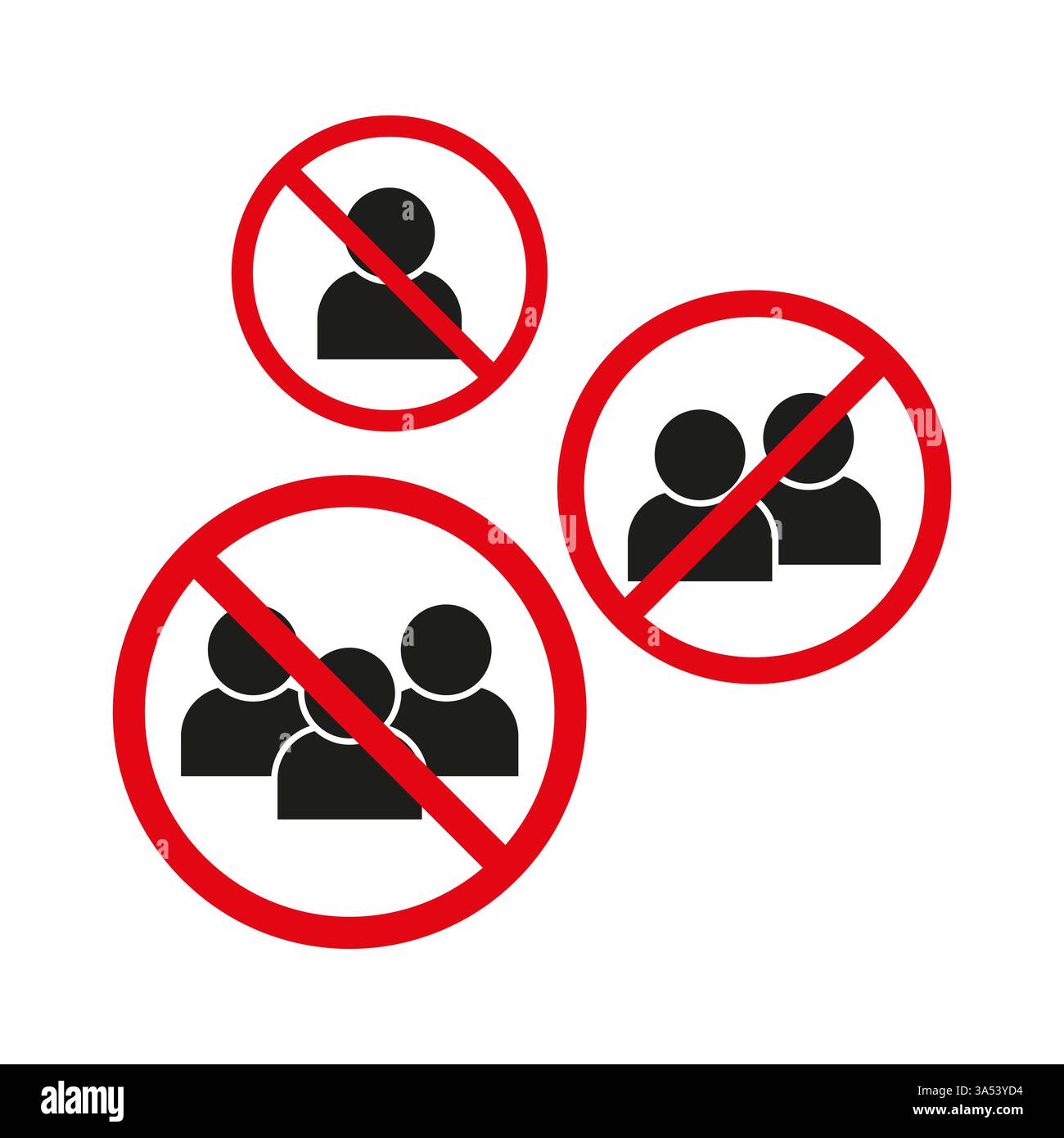 No people sign. Group restriction icon. Vector prohibition symbol. Red ...