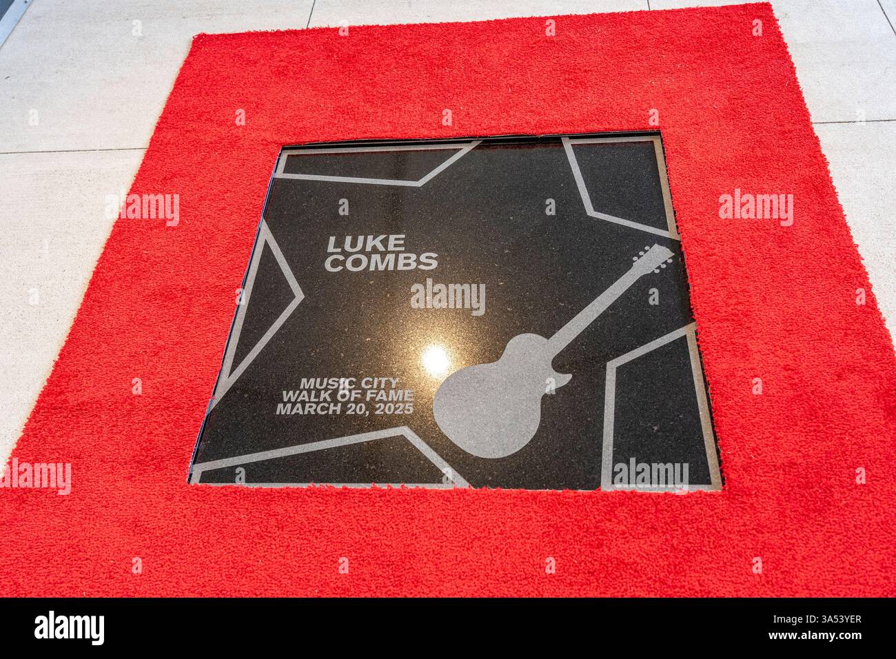 Luke Combs' star on the Music City Walk of Fame on Thursday, March 20 ...