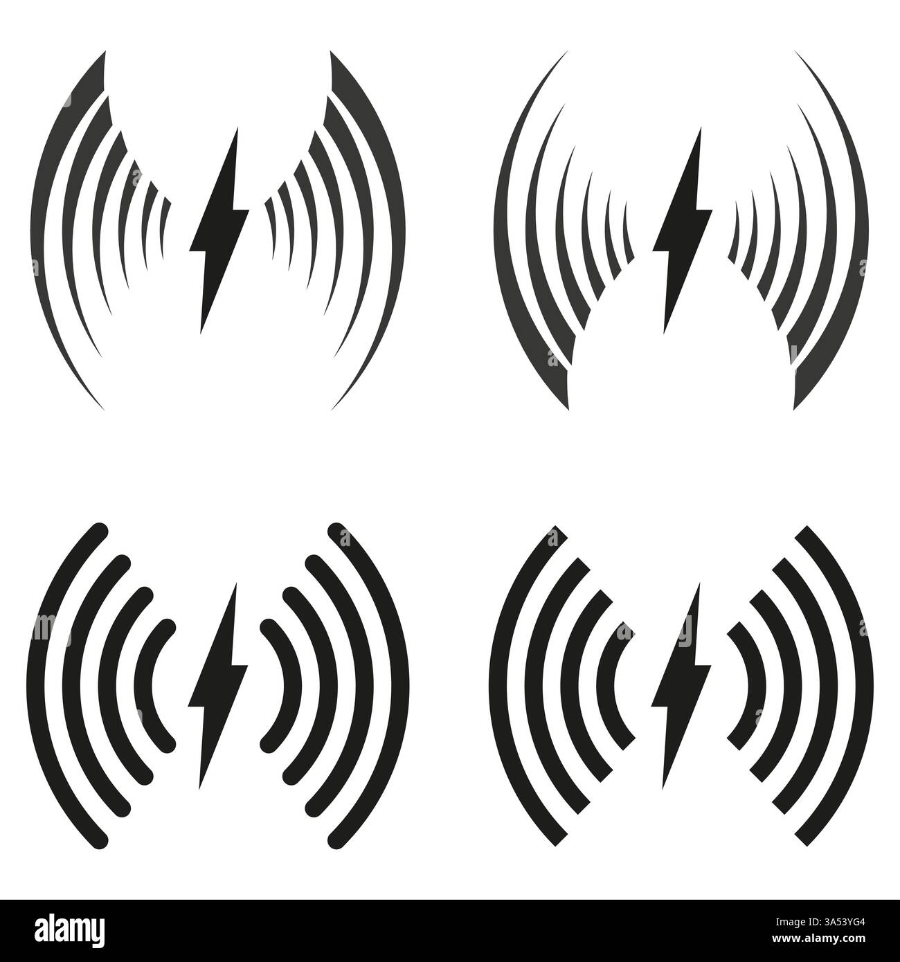 Energy waves. Lightning symbol. Abstract signal. Vector illustration ...