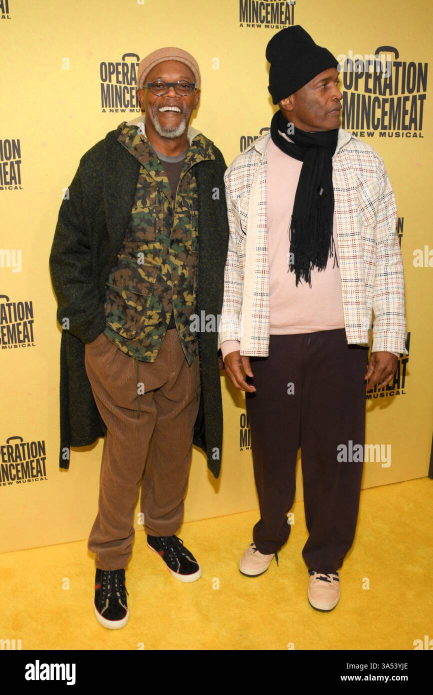 New York, USA. 20th Mar, 2025. Kenny Leon and Samuel L. Jackson attend ...