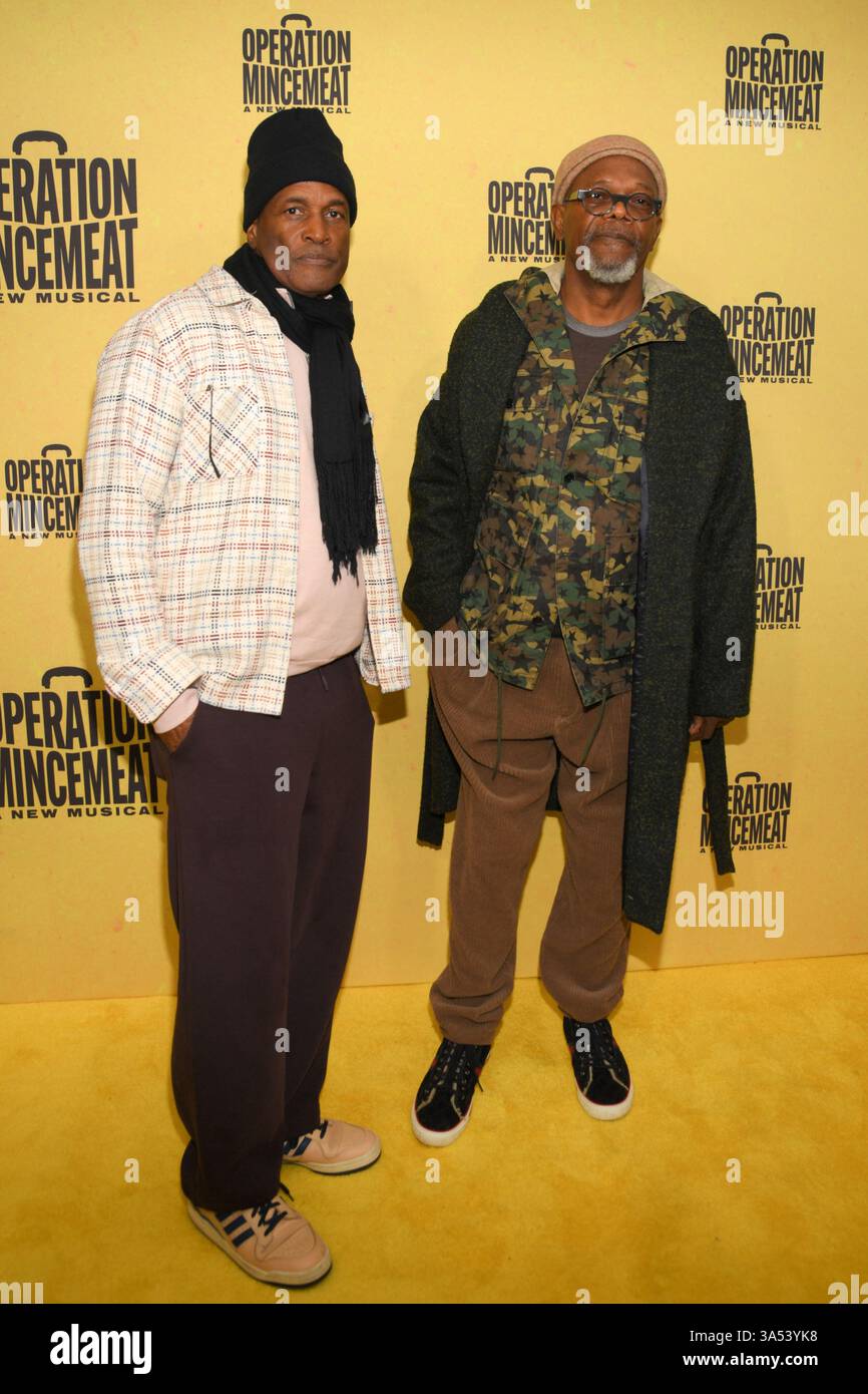 Kenny Leon and Samuel L. Jackson attend "Operation Mincemeat" opening ...
