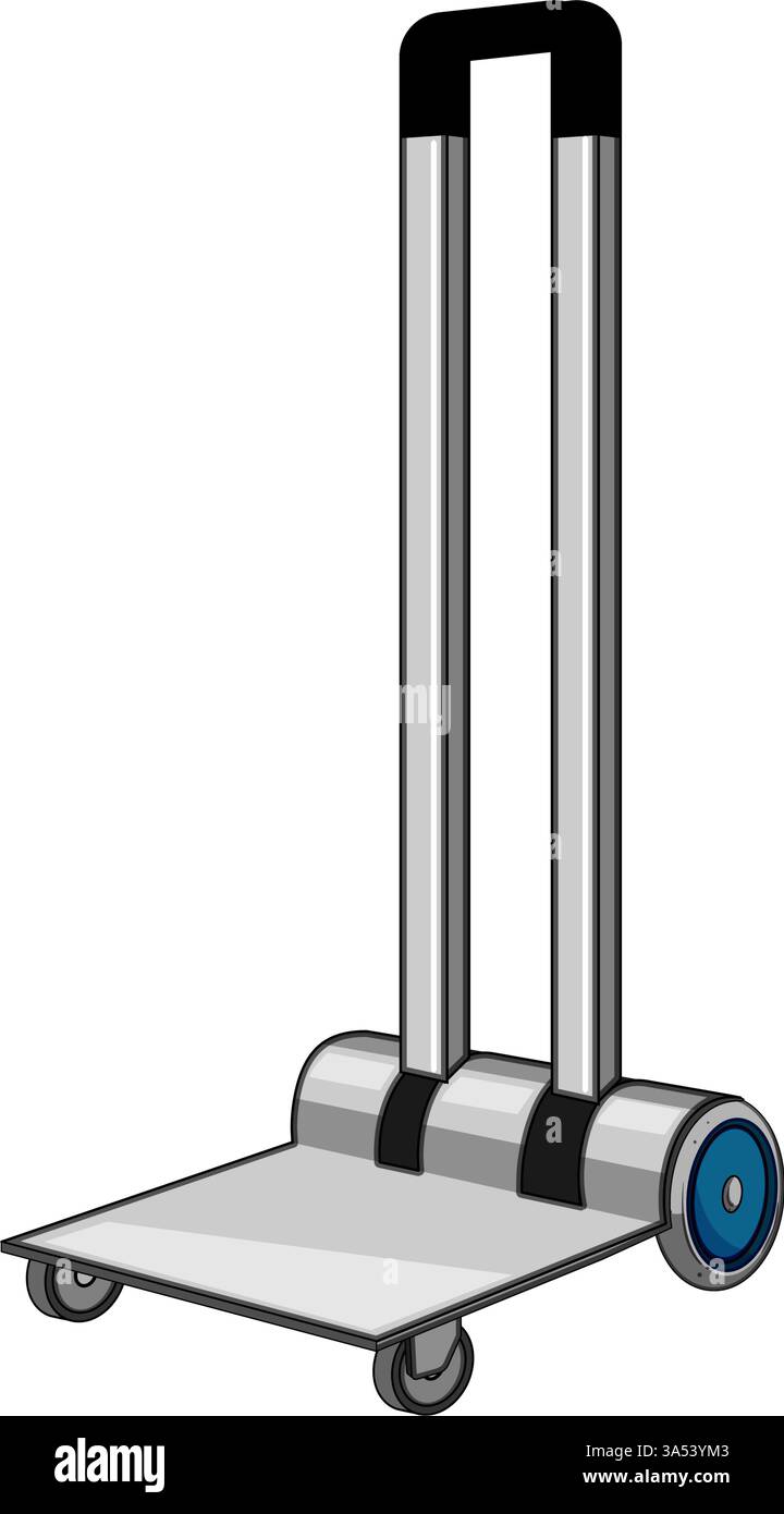 logistics hand cart cartoon vector illustration Stock Vector Image ...