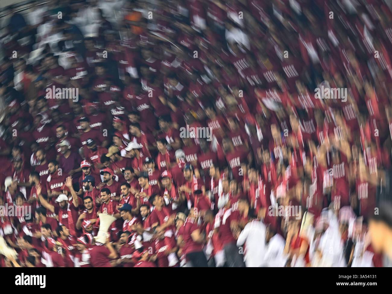 2026 FIFA World Cup Qualifier -Qatar v North Korea Fans of Qatar cheer ...