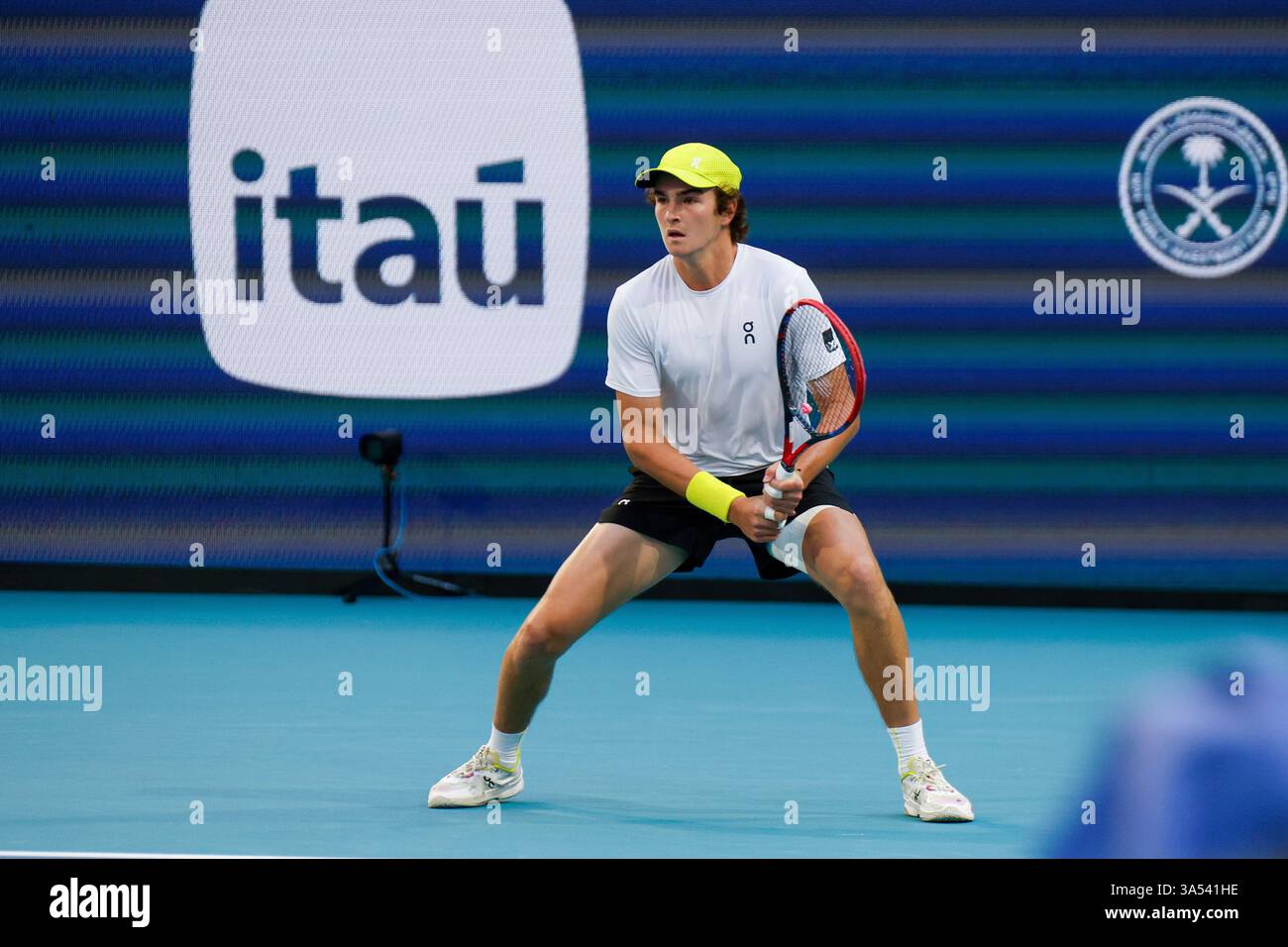 MIAMI GARDENS, FL - MARCH 20: Joao Fonseca (BRA) in action during a 1st ...