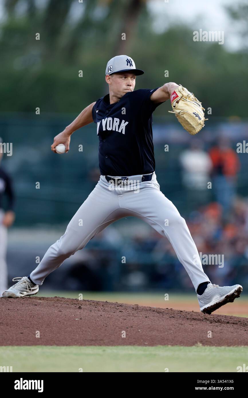 SARASOTA, FL - MARCH 20: New York Yankees pitcher Will Warren (98 ...