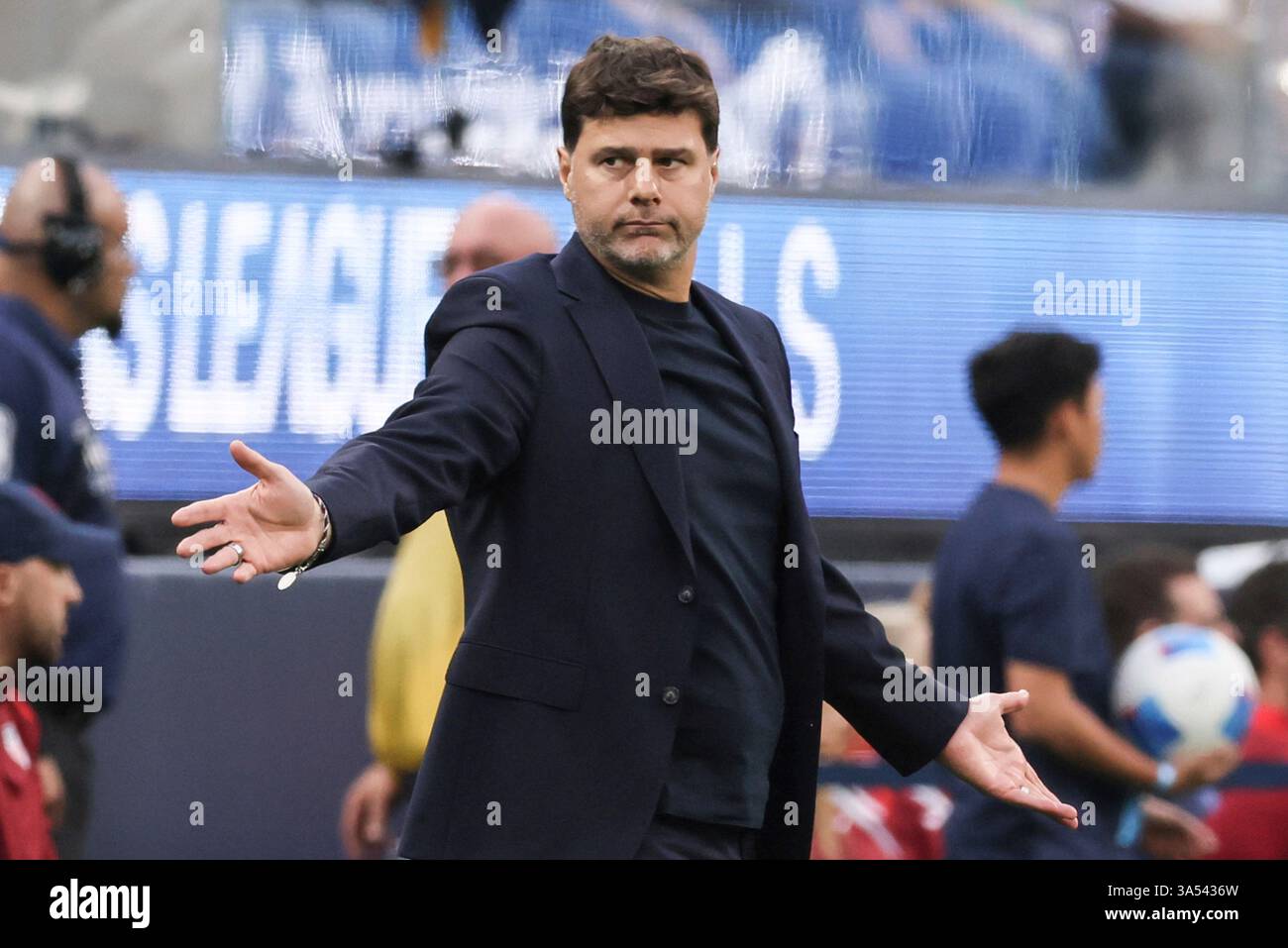 United States' head coach Mauricio Pochettino reacts during the second ...