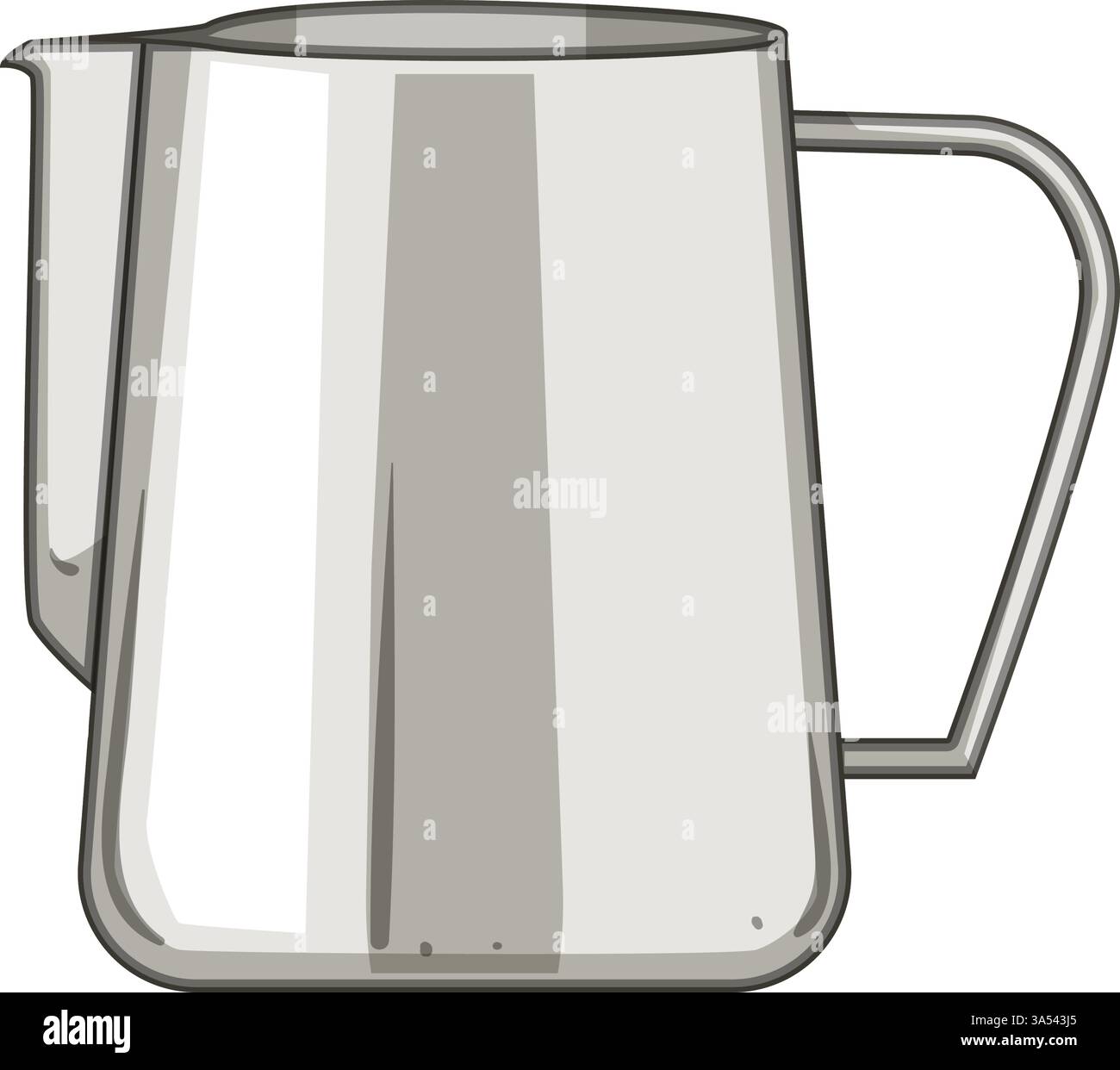 pour milk frothing pitcher cartoon vector illustration Stock Vector ...