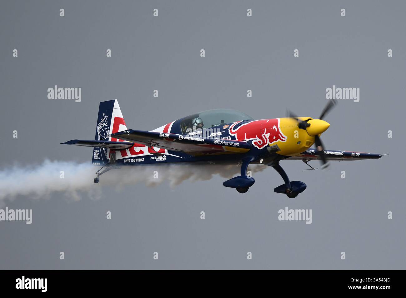 Emma McDonald flies a Reb Bull Racing aircraft during a media preview ...