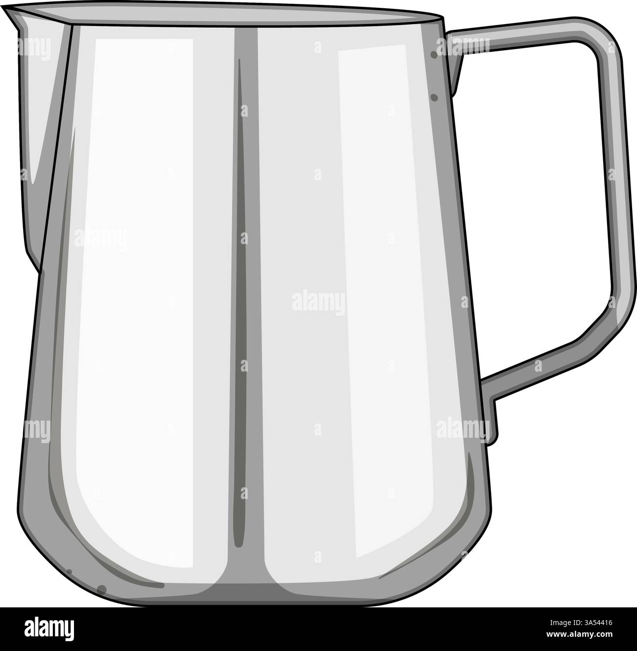 steaming milk frothing pitcher cartoon vector illustration Stock Vector ...