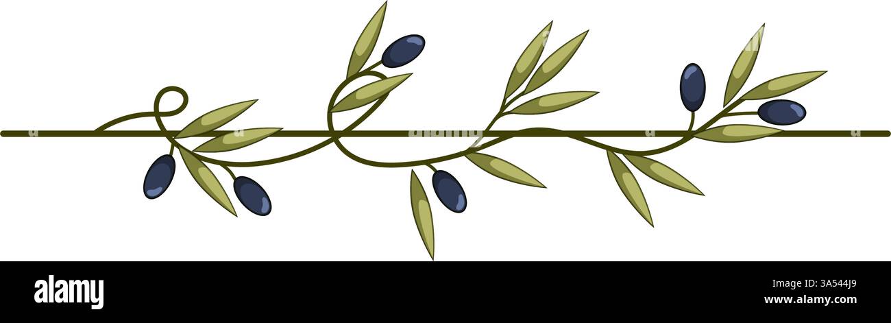 appetizer olive border divider cartoon vector illustration Stock Vector ...