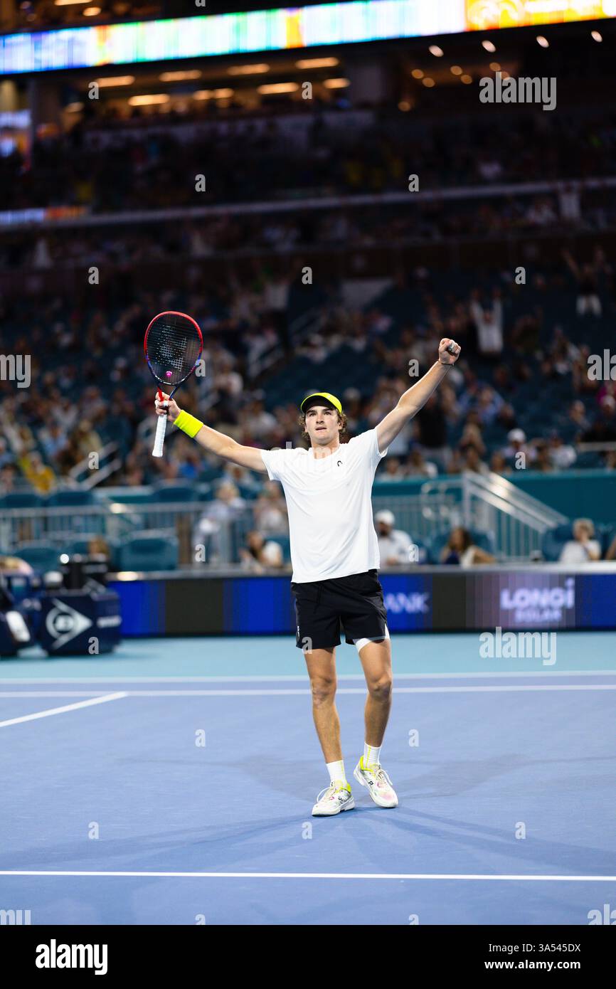 MIAMI GARDENS, FLORIDA - MARCH 20: Joao Fonseca of Brazil celebrates ...