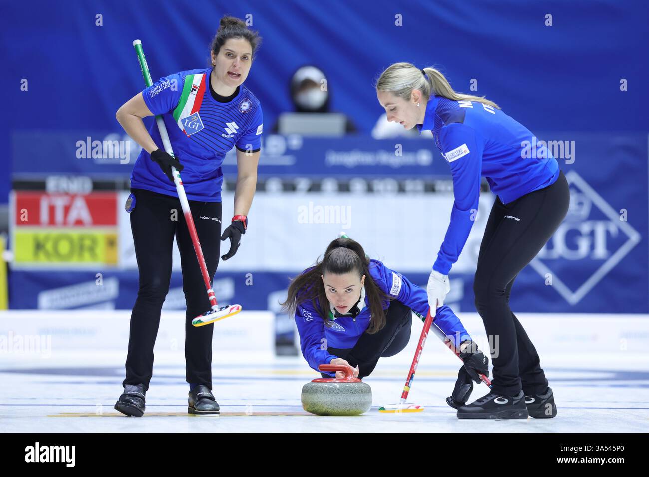S. Korea-Italy match at women's curling worlds Stefania Constantini (C ...