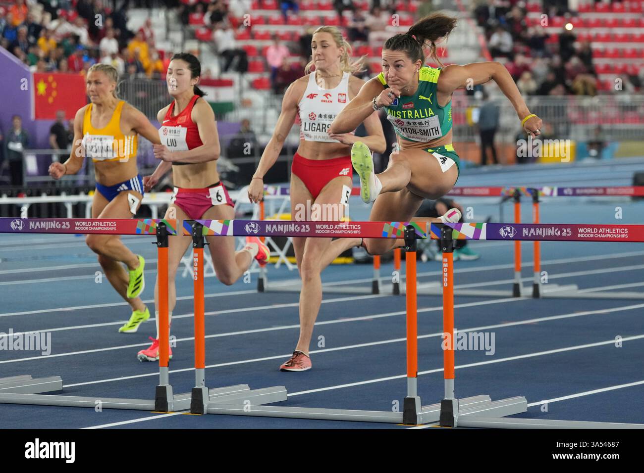 Camryn Newton-Smith of Australia, right, competes in Pentathlon women's ...
