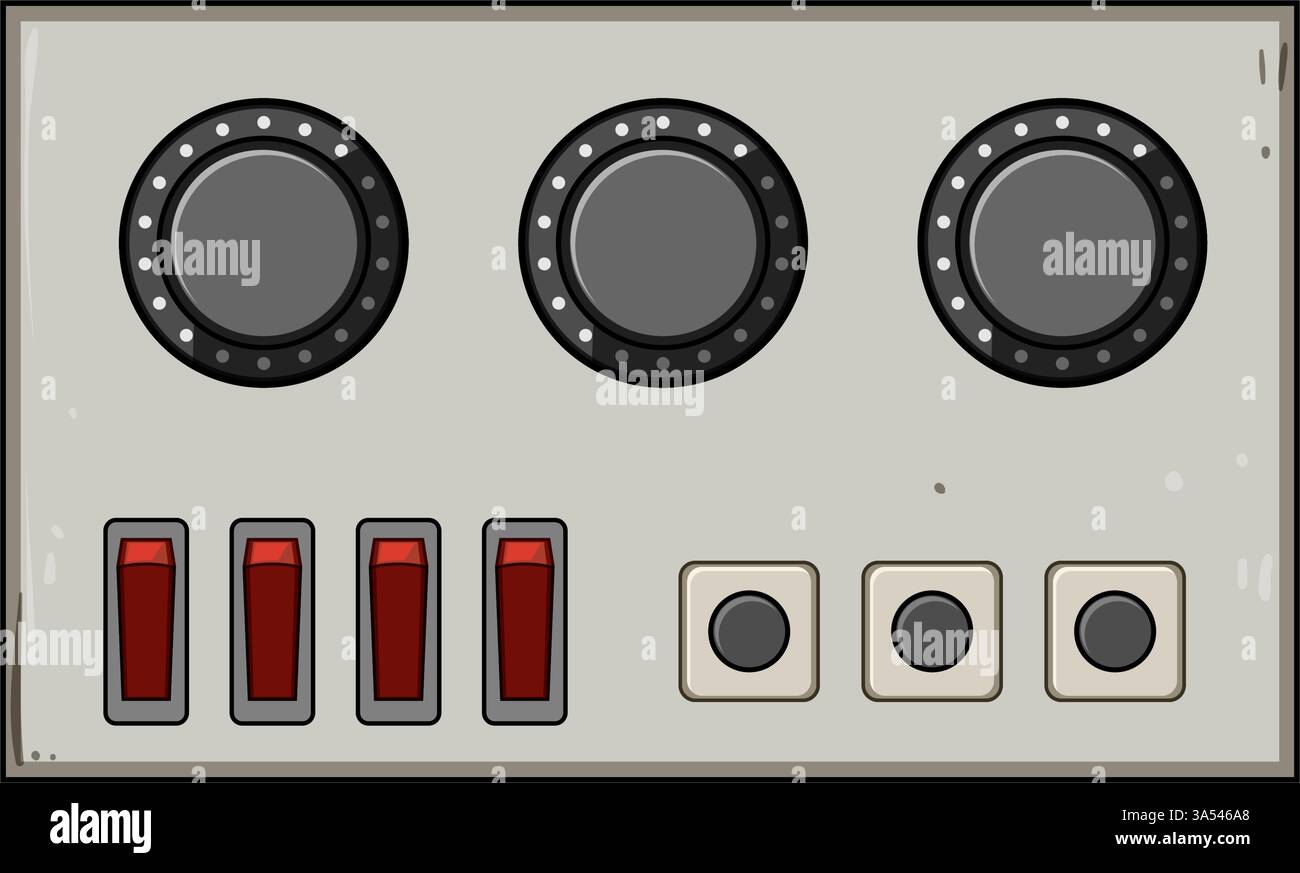 ceramic retro control panel cartoon vector illustration Stock Vector Image & Art - Alamy