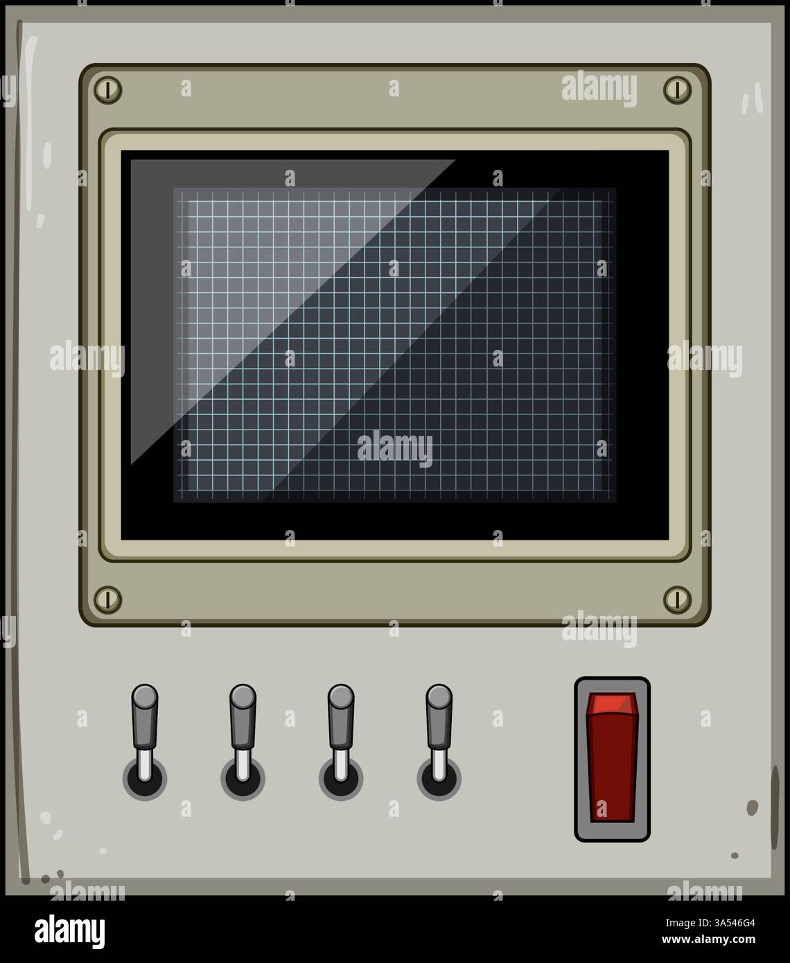 steel retro control panel cartoon vector illustration Stock Vector Image & Art - Alamy