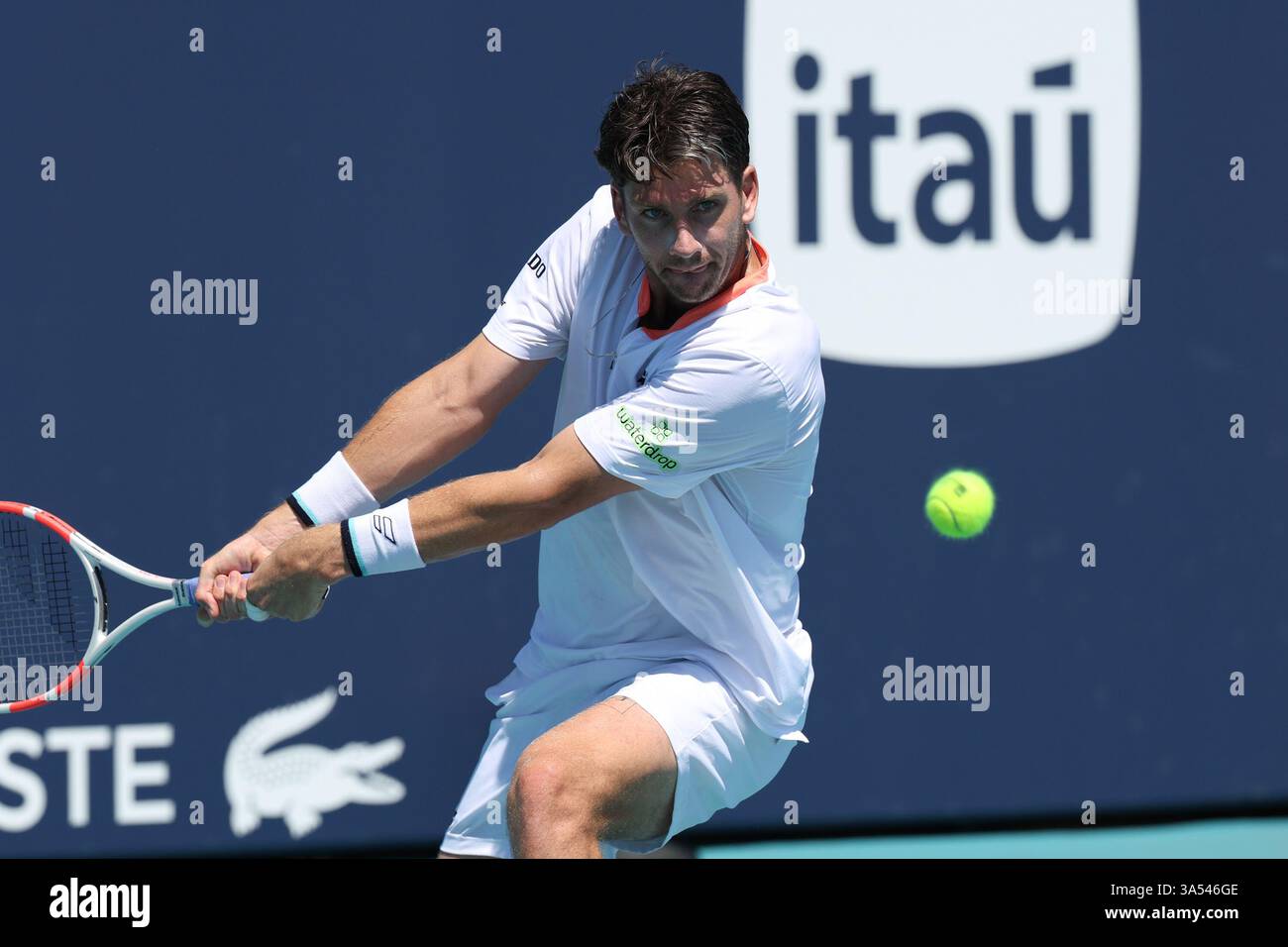 Miami Gardens, Florida, USA. 20th Mar, 2025. Yunchaokete Bu of China defeats Cameron Norrie of ...
