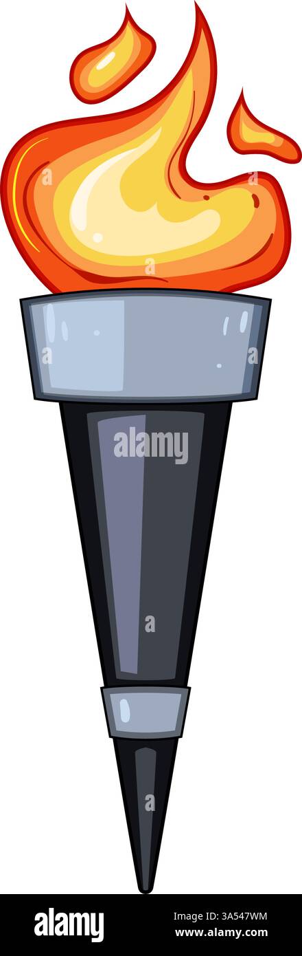 burn torch fire cartoon vector illustration Stock Vector Image & Art ...