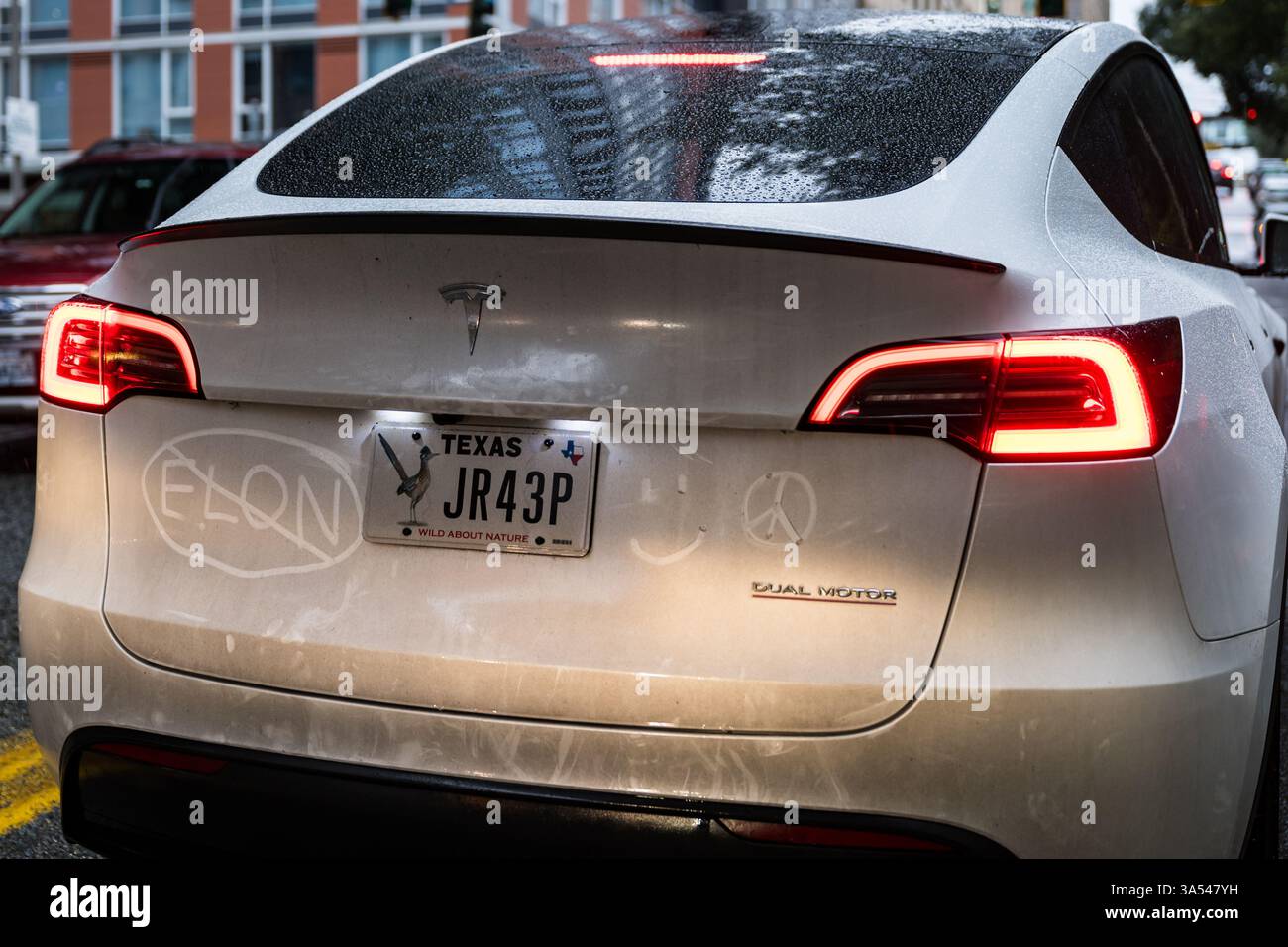 Seattle, USA. 20th Mar 2025. Tesla protestors back again at the South ...