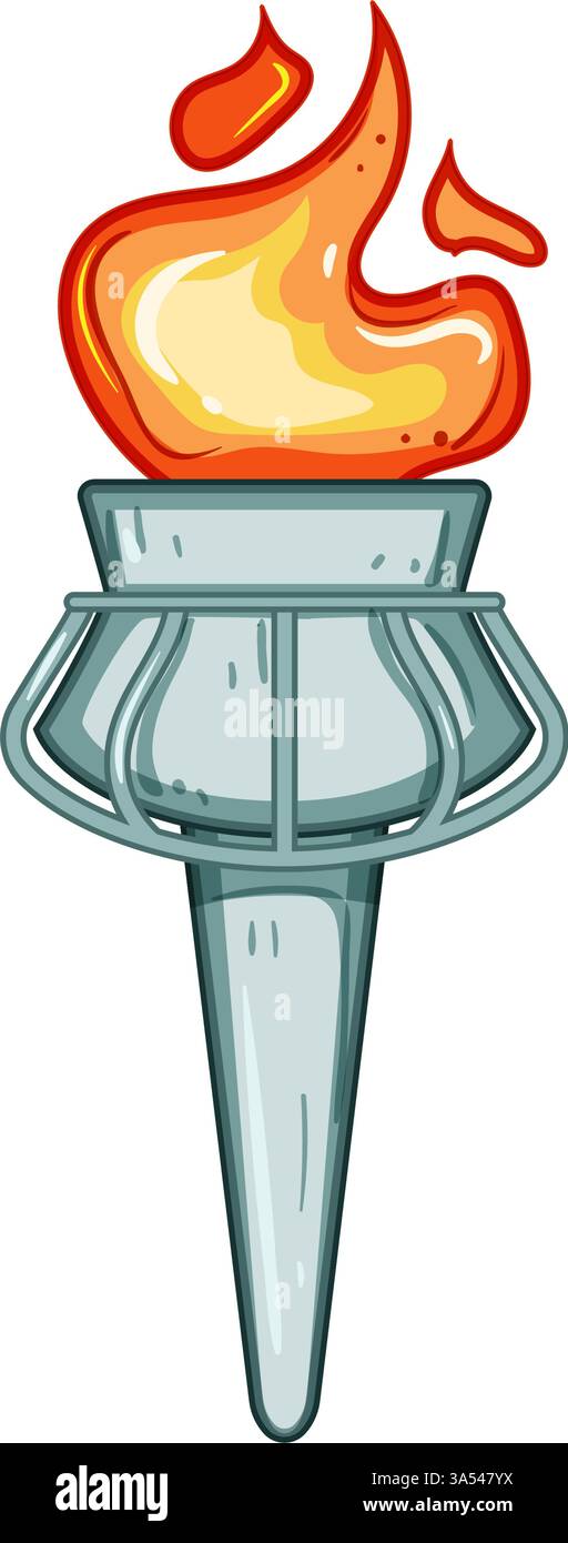 light torch fire cartoon vector illustration Stock Vector Image & Art ...