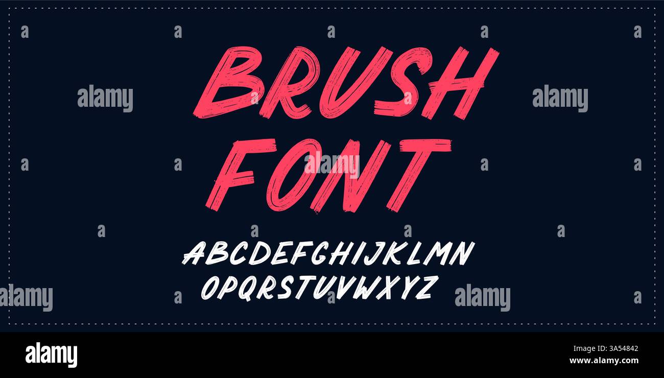 Brush font letter alphabet. Hand drawn typography chalk paint font ...