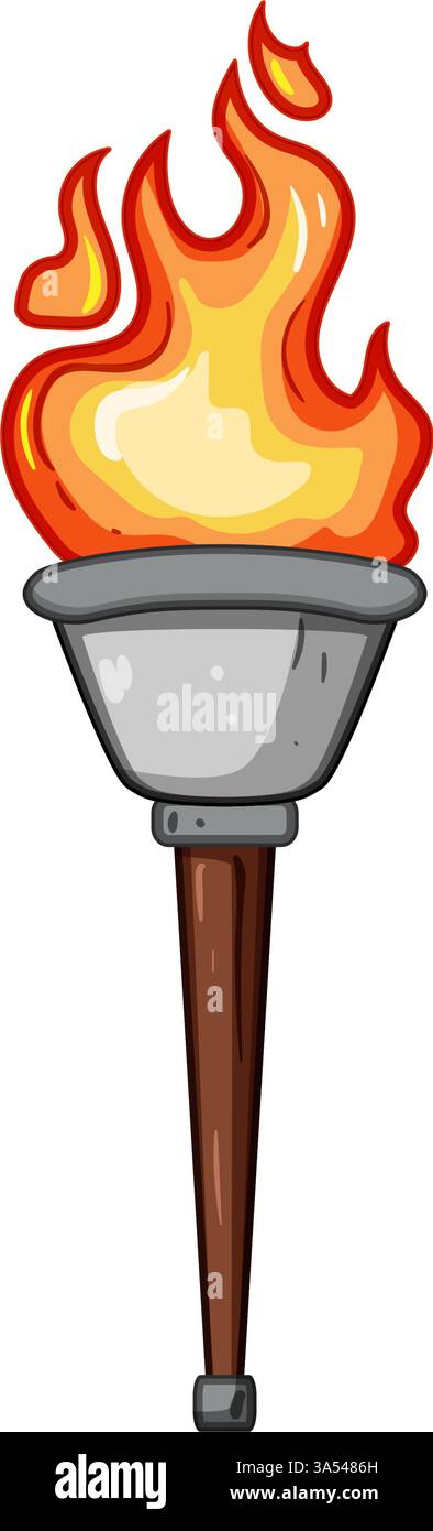 ember torch fire cartoon vector illustration Stock Vector Image & Art ...