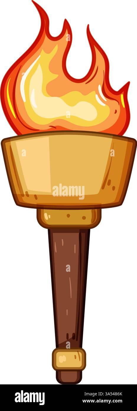 glow torch fire cartoon vector illustration Stock Vector Image & Art ...