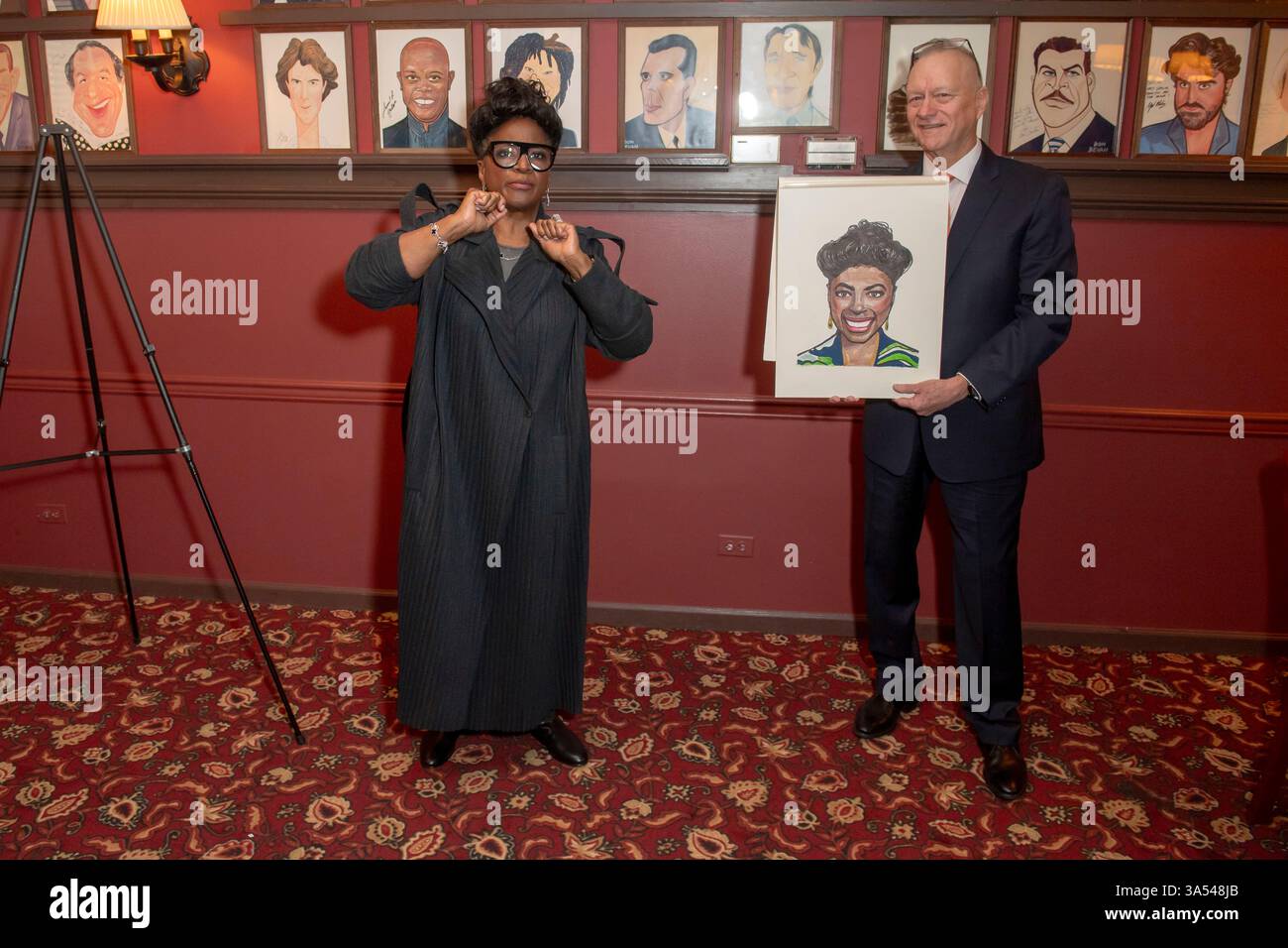(L-R) LaTanya Richardson Jackson and Sardi's Owner/General Manager Max ...