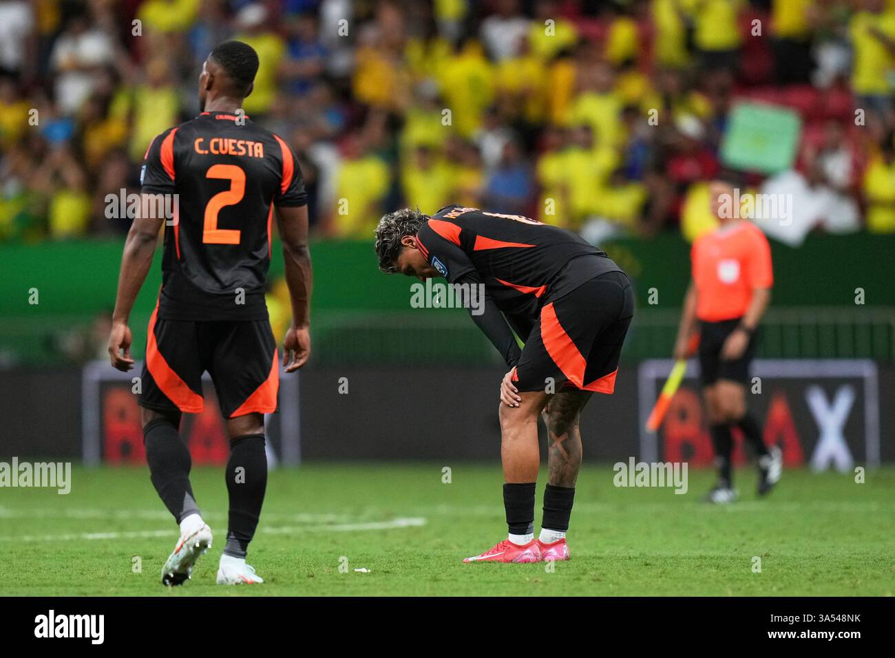 Colombia's Richard Rios, right, and Carlos Cuesta react after losing 1 ...