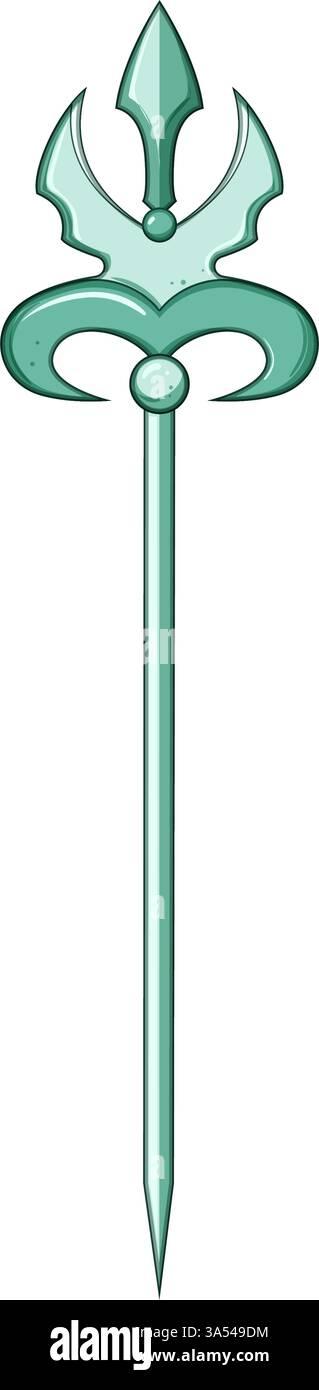 weapon trident magic cartoon vector illustration Stock Vector Image ...