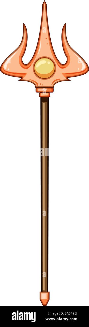 aquatic trident magic cartoon vector illustration Stock Vector Image ...