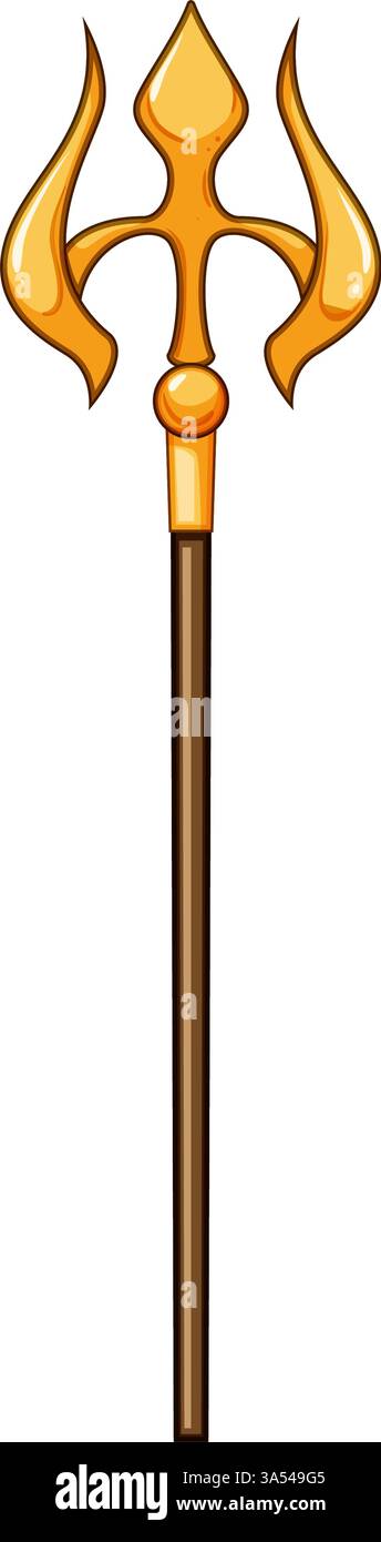 roman trident magic cartoon vector illustration Stock Vector Image ...