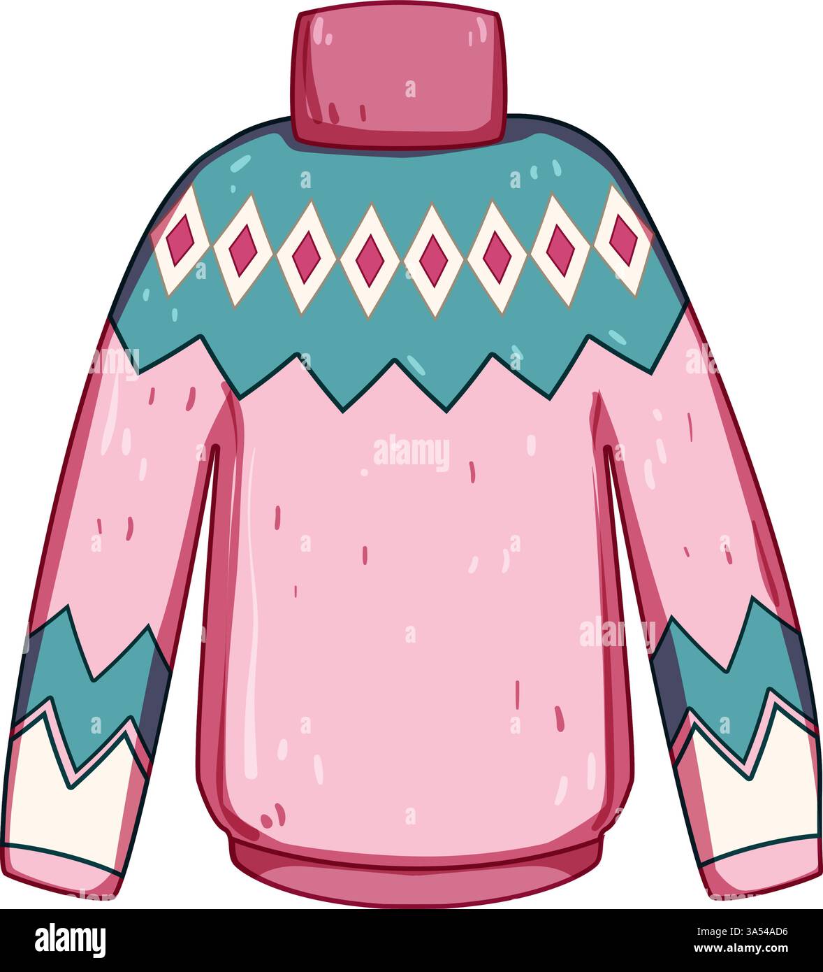 knitted winter sweater cozy cartoon vector illustration Stock Vector ...
