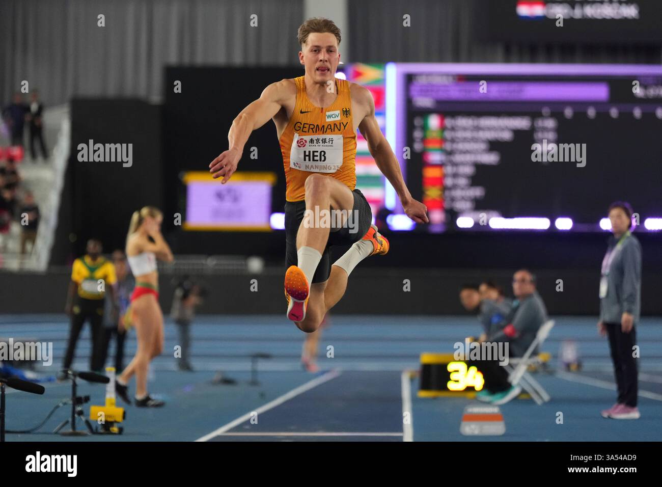 Max Hess of Germany competes in men's triple jump during the World ...
