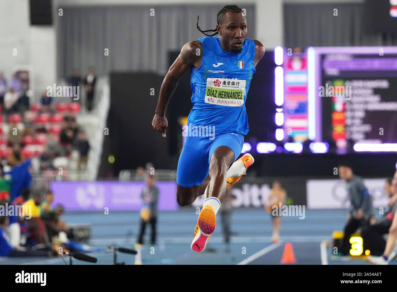 Andy Diaz Hernandez of Italy competes in men's triple jump during the ...