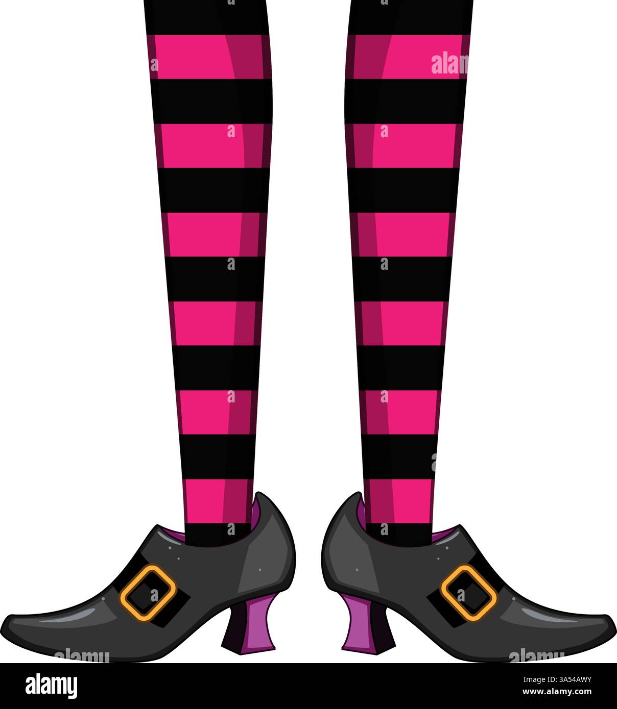 stockings witch legs cartoon vector illustration Stock Vector Image ...
