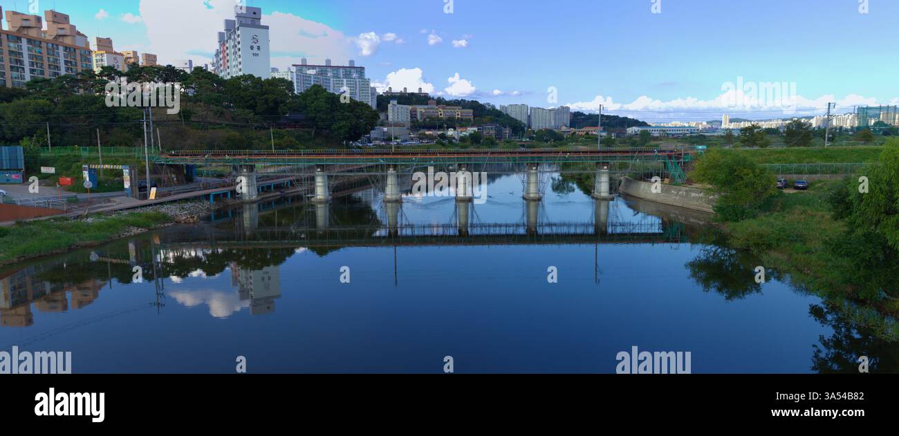 Gwangju, South Korea - September 24, 2020: A partially completed bridge ...