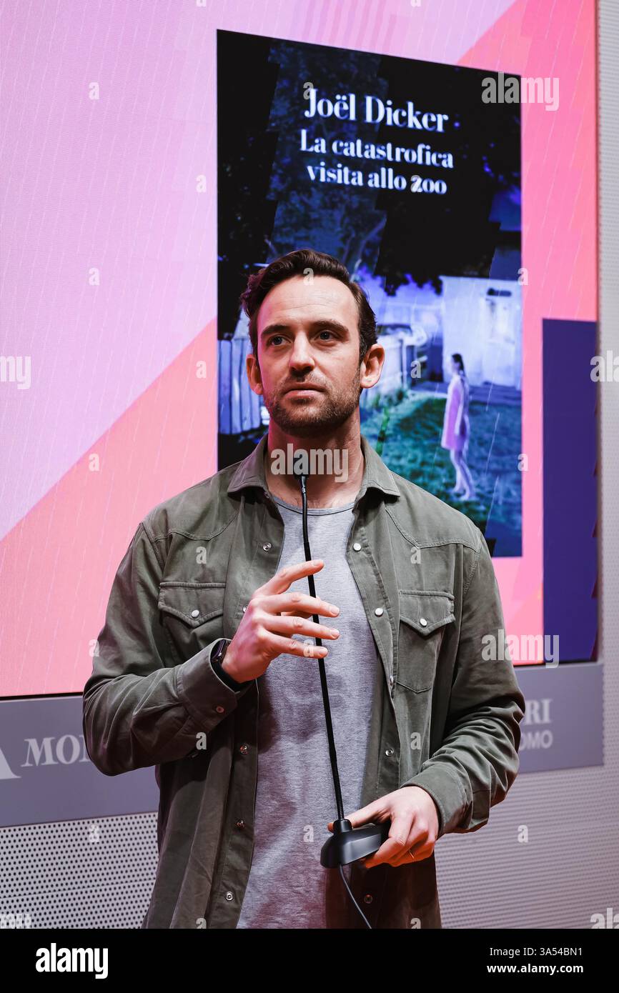Milan, Italy. 17th Mar, 2025. Joël Dicker attends the presentation of ...