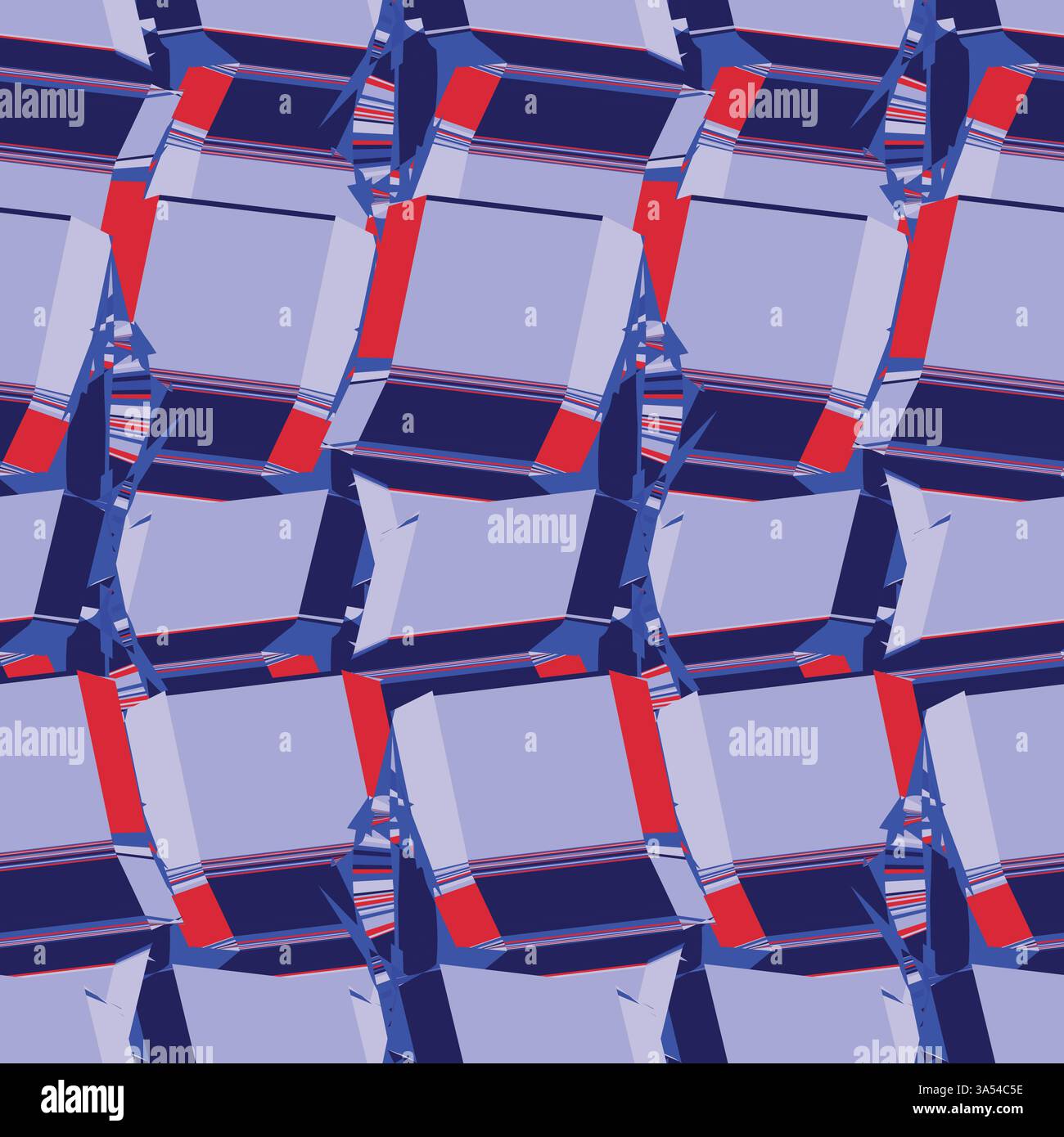 Abstract 3D geometric seamless background. 3D blue shapes template ...