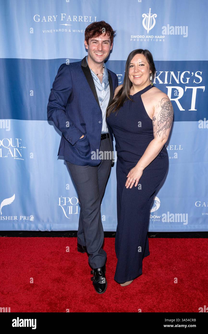 Logan Allison and Samantha Fina attend the Los Angeles Premiere of TV Series The Ice King's ...