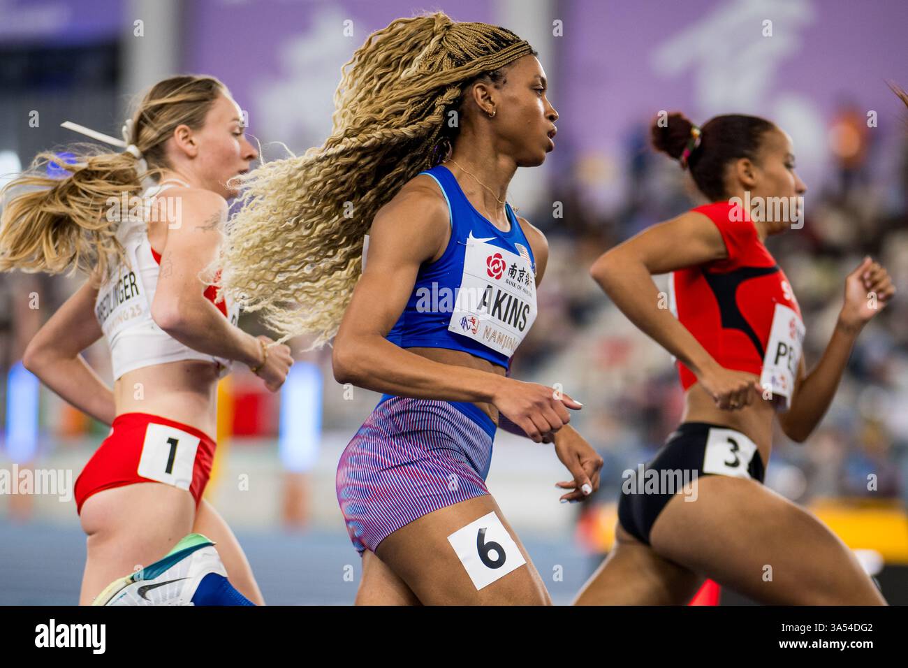 US' Nia Akins pictured in action during the women's 800m race, at the ...